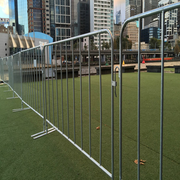 Galvanised Crowd Control Barrier for Sale – Temp Fence Super Store
